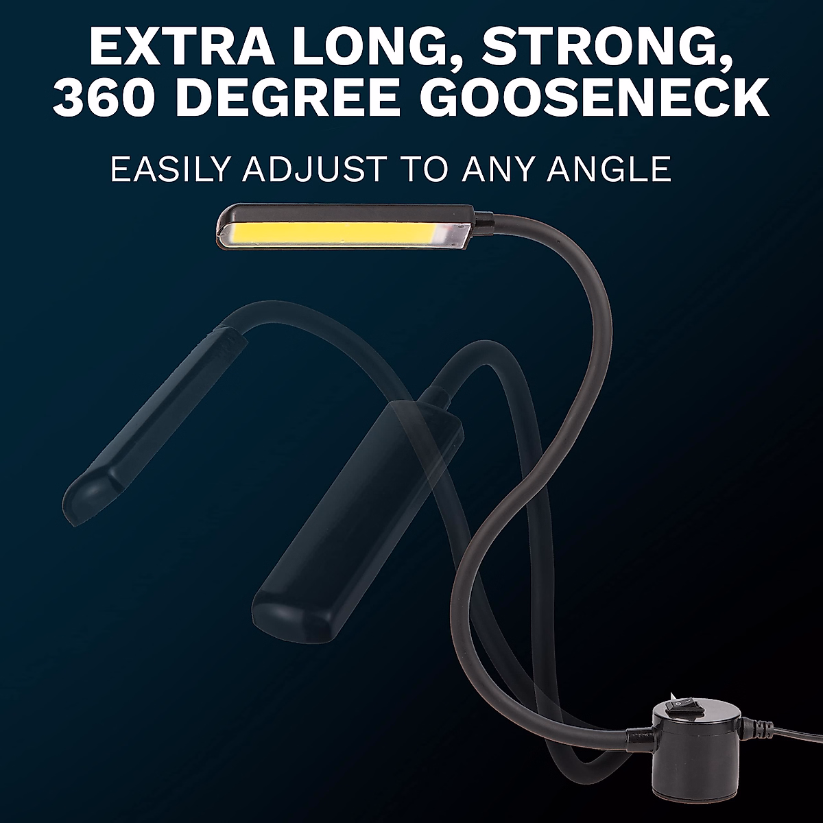 FAJ Sewing Machine Light, Magnetic, Flexible 60 LED Work Lights, Bandsaw Accessories, Scroll Saw with Extra Long Gooseneck - Mount Anywhere Discs (2) Included