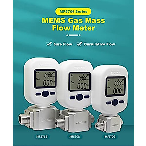 cjc Digital Gas Flow Meter Tester, Portable Gas Mass Air Nitrogen Oxygen Flow Rate Meter (MF5712 (0-250L/min))