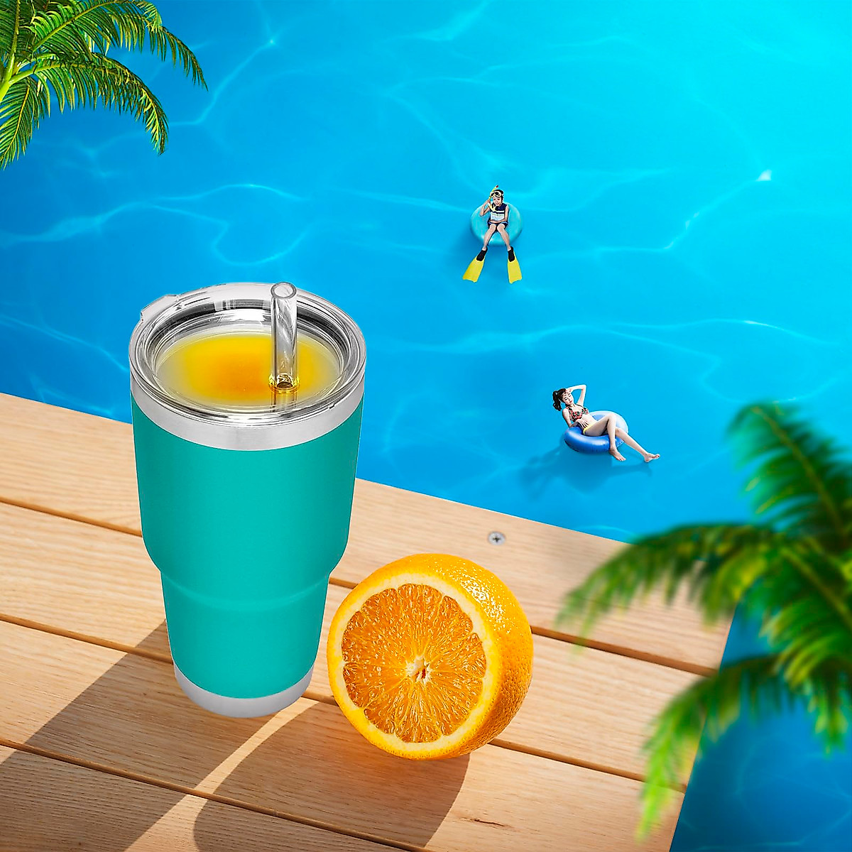 Tumbler Straw Lid, Replacement Straw Lids Compatible for 20 oz Tumbler, 24 oz Mug, 25 oz Straw Mug, 2 Pack BPA Free and Shatter-proof Travel Straw Top Lids Covers