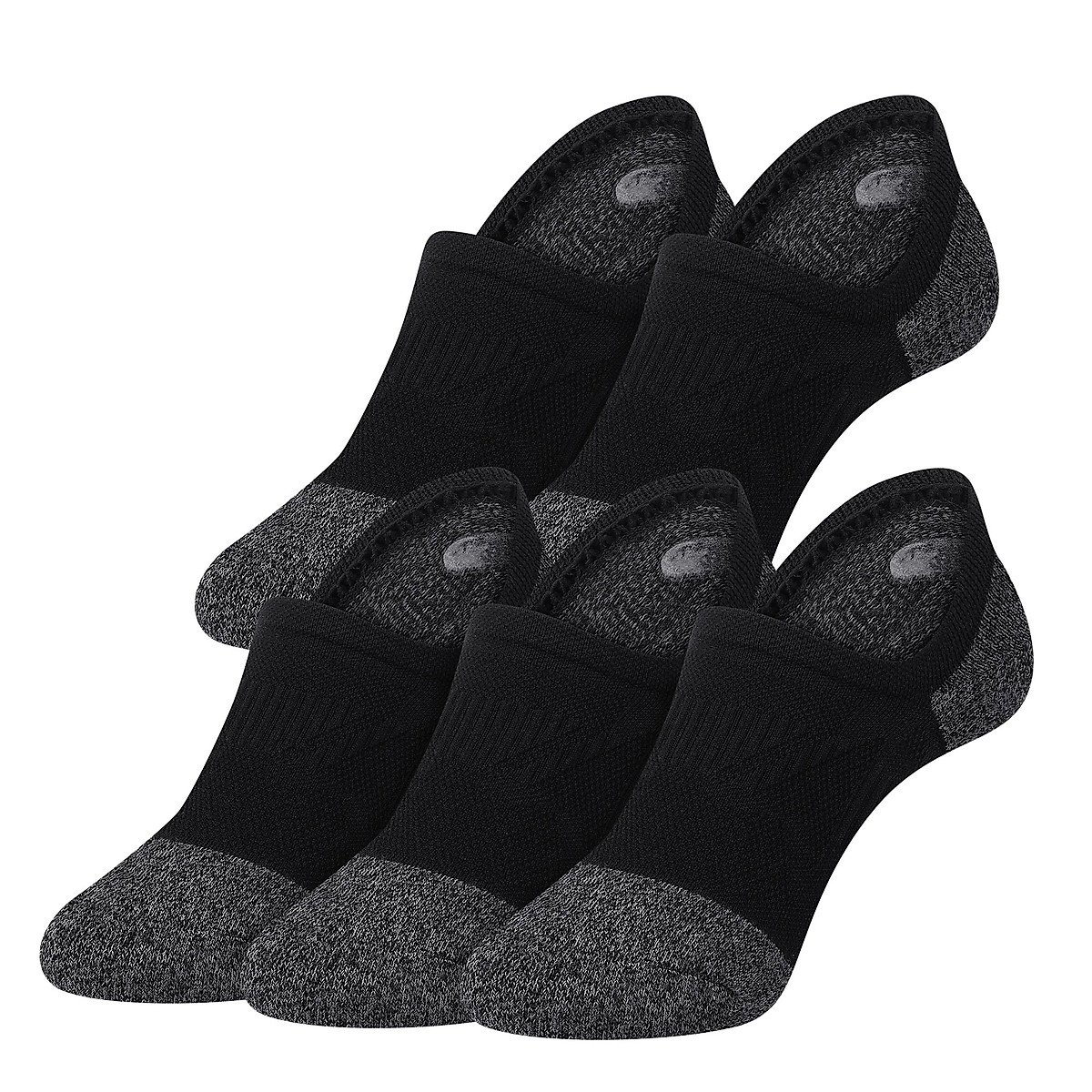 Gonii No Show Socks Womens Athletic Compression Running Low Cut Cushioned Socks 5 Pairs Black