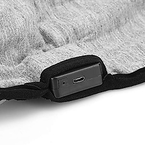 Bluetooth 5.0 Smart Wireless Music Eyeshade, Stereo Intelligent Sleep Headphones Travel Blindfold for Side Sleepers Washable Adjustable Travel Music Handsfree Sleeping Headset 8H Playtime(Black)