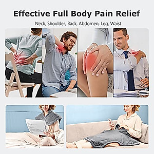 Heating Pad for Back Pain Relief, 24"x33" Weighted Heating Pad for Neck and Shoulder, Neck Heating Pad Fast-Heating with 6 Settings, Auto Shut-Off Full Body Heating Pad, Gifts for Women-Washable