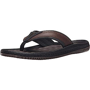Dr. Scholl's Shoes Men's Donnar Flip Flop, Brown/Black, 11 M US