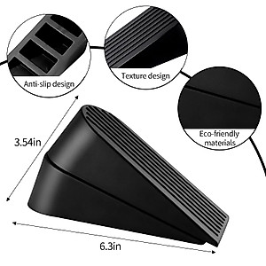 Big Door Stops - Huazu Heavy Duty Rubber Door Stops, 2 Pack, Non-Scratching, 1.9" Height, for Home, Office, School Doors - Keep Your Doors Secure