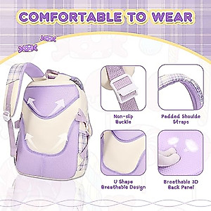 PIG PIG GIRL Girls Backpack, Lightweight Kids Backpack Functional Pockets Kawaii School Backpack Watrer Resistant Boogbag for Primary Elementary School,Beige
