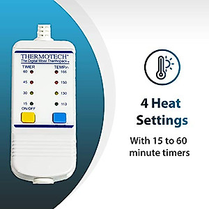 Thermotech Automatic Digital Moist Heating Pad Heating Pad, Beige, king 27 X14