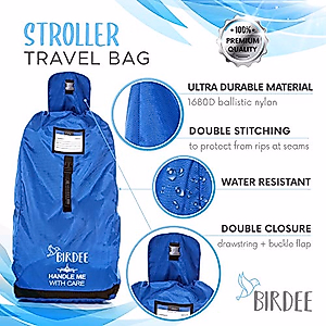 Birdee Durable Standard Or Double Dual Stroller Travel Bag for Airplane Gate Check and Carrier for Travel
