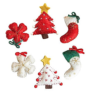 DECHOUS 6pcs Christmas Ornaments Hanging Christmas Ornaments Snowflake Hanging Ornament Felt Snowflake Pendants Christmas Tree Ornaments Hand Decor Christmas Decorations Lovely Xmas Decors