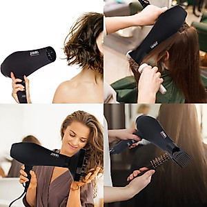 Professional Salon Grade Hair Dryer 1875W, Powerful Fast Drying Pro Negative Ionic & Infrared Blow Dryer, Low Noise Blow Dryer with Diffuser, Concentrator, Comb, 2 Speed & 3 Heat Settings