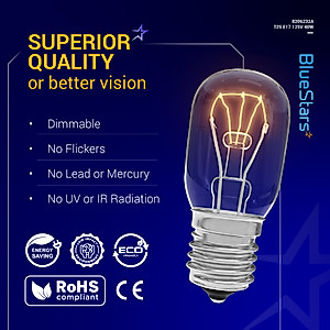 BlueStars 8206232A Whirlpool Microwave Light Bulb Kei 125V 40W Microwave Bulb E17 Fits Whirlpool Maytag Lava Lamps Salt Lamp Bulbs - Replaces 1890433 8206232 AP4512653 (3 Packs)