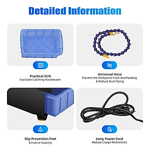 RocoReny 1850W Mini Table Saw, DIY Gem Faceting Cutting Carving Polishing Machine for Cutting Rocks, Stepless Speed Regulation Jewelry Rock Polishing Saw, 33mm Cutting Depth, 10000RPM