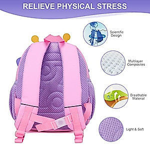 Mini Toddler Backpack for Girls Kids Backpack for Perschool with Chest Strap 3D Cartoon Butterfly Kindergarten Schoolbag for Little Girl Boy Ages(2-5)…