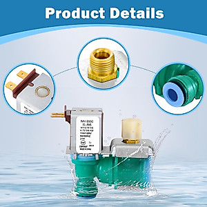 WPW10238100 W10238100 & WPW10341320 W10341320 Combination Refrigerator Water Inlet Valve Compatible with Whirlpool, Kenmore, Kitchen-Aid