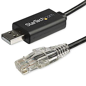 StarTech.com 6 ft (1.8 m) Cisco USB Console Cable - USB to RJ45 Rollover Cable - 460Kbps - Windows, Mac and Linux Compatible - M/M (ICUSBROLLOVR),Black