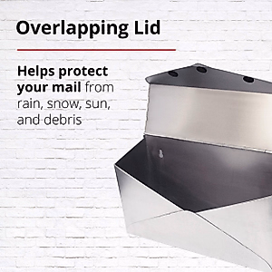 NACH Mailboxes for Outside Wall Mount, 12.5 x 5 x 10 inch, Stainless Steel Mail Box Wall Mounted, Waterproof Mailbox for Door - The Modern Envelope Mailbox