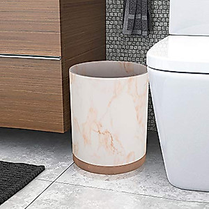 nu-steel MST8CH Misty Copper Collection Wastebasket or Dustbin, Perfect for Home & Bathroom Accessories, Resin and Metal