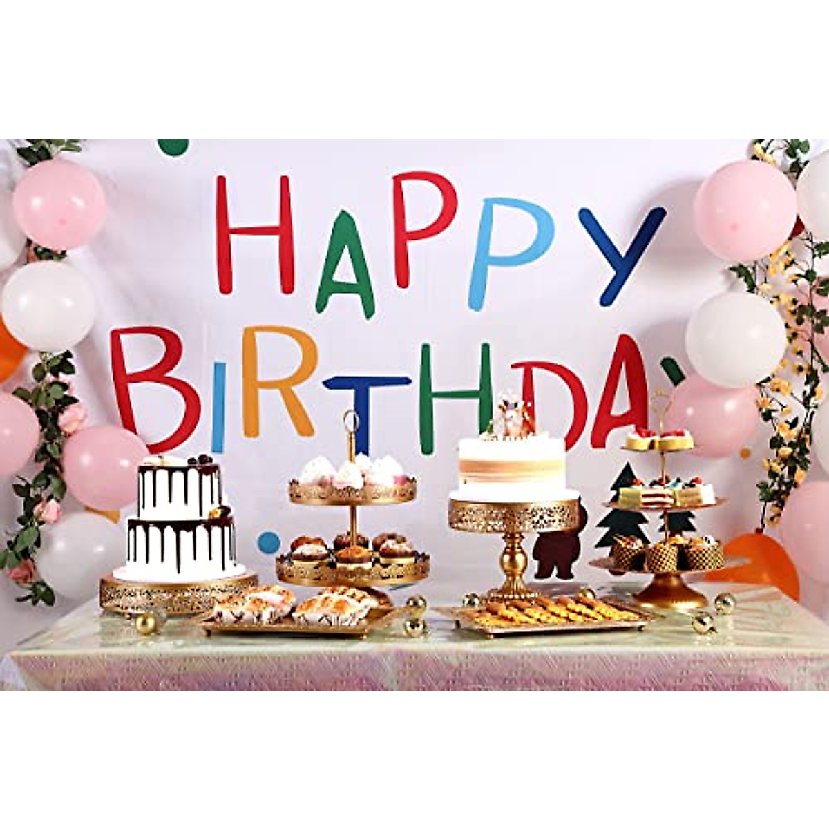 GMWD 6 Pcs Gold Cake Stands Set, Cake Pedestal Display Table Tiered Cupcake Holder Candy Fruite Dessert Plate Decorating for Wedding Birthday Party Baby Shower Celebration