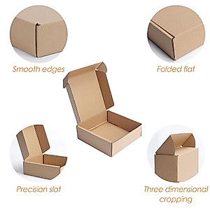 PHAREGE 6x6x2 inch Shipping Boxes Bulk 25 Pack Brown, Tab Lock Tuck Top Mailer Boxes for Packaging Small Business, Small Cardboard Gift Boxes for Wrapping Mailing Present