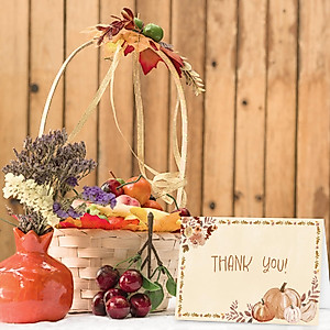 Whaline 36 Pack Fall Thank You Cards Watercolor Pumpkin Greeting Cards Blank Note Cards with Envelope & Stickers for Autumn Thanksgiving Party Supplies, 4 x 6 Inch