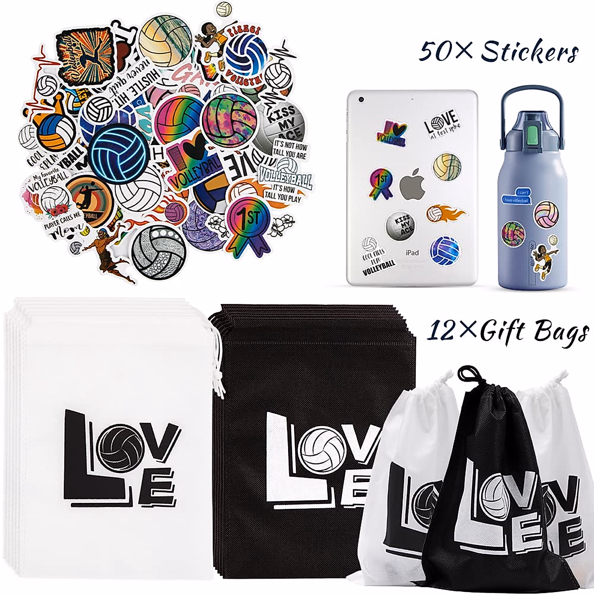 foci cozi, 122PCS Volleyball Party Favors- Volleyball Gifts for Teen Girls, Sports Theme Party Supplies Goodie Bags