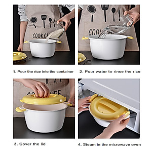 WANGYZJ Microwave Rice Cooker, Food Grade Portable Microwave Steamer for Rice, Microwave Steamer for Vegetables, Microwave Cookware (S)