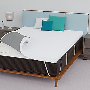 ZenWave 3" King Size Gel Memory Foam Mattress Topper, Washable Cover, Infused with Calming Hemp Extract, CertiPUR-US Certified