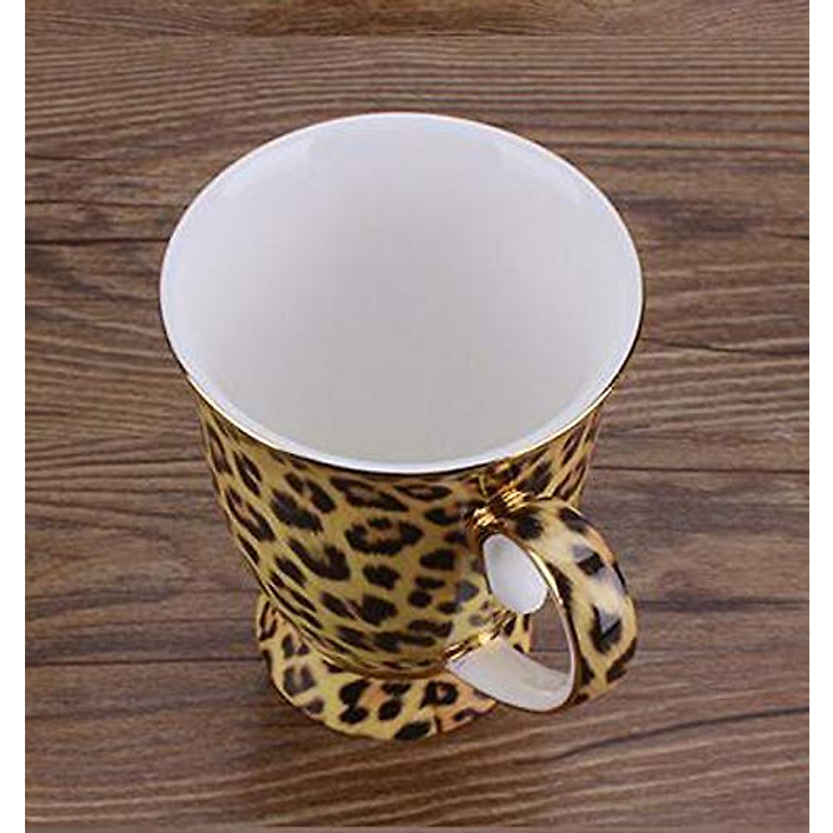 YBK Tech Novelty Porcelain Tea Cup, 9oz Coffee Cup for Home Kitchen Office (Leopard Print)