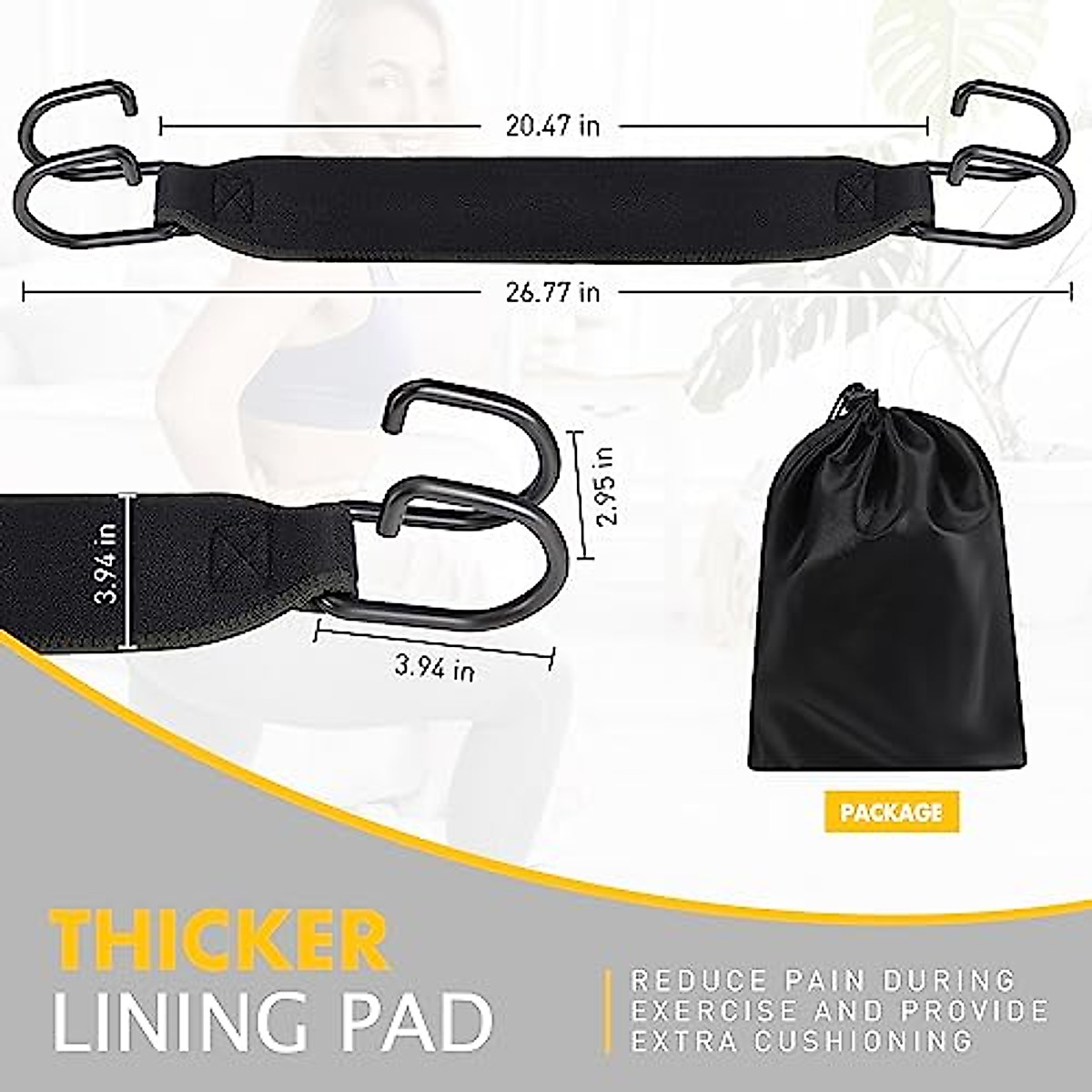 KUZARO Hip Thrust Belt, Glutes Workout Equipment Use with Dumbbells, Non-Slip Hip Belt Pad for Hip Thrusts, Glute Bridge, Squats, Lunges, Dips Exercise, at Home Gym Fitness Workout Must Haves