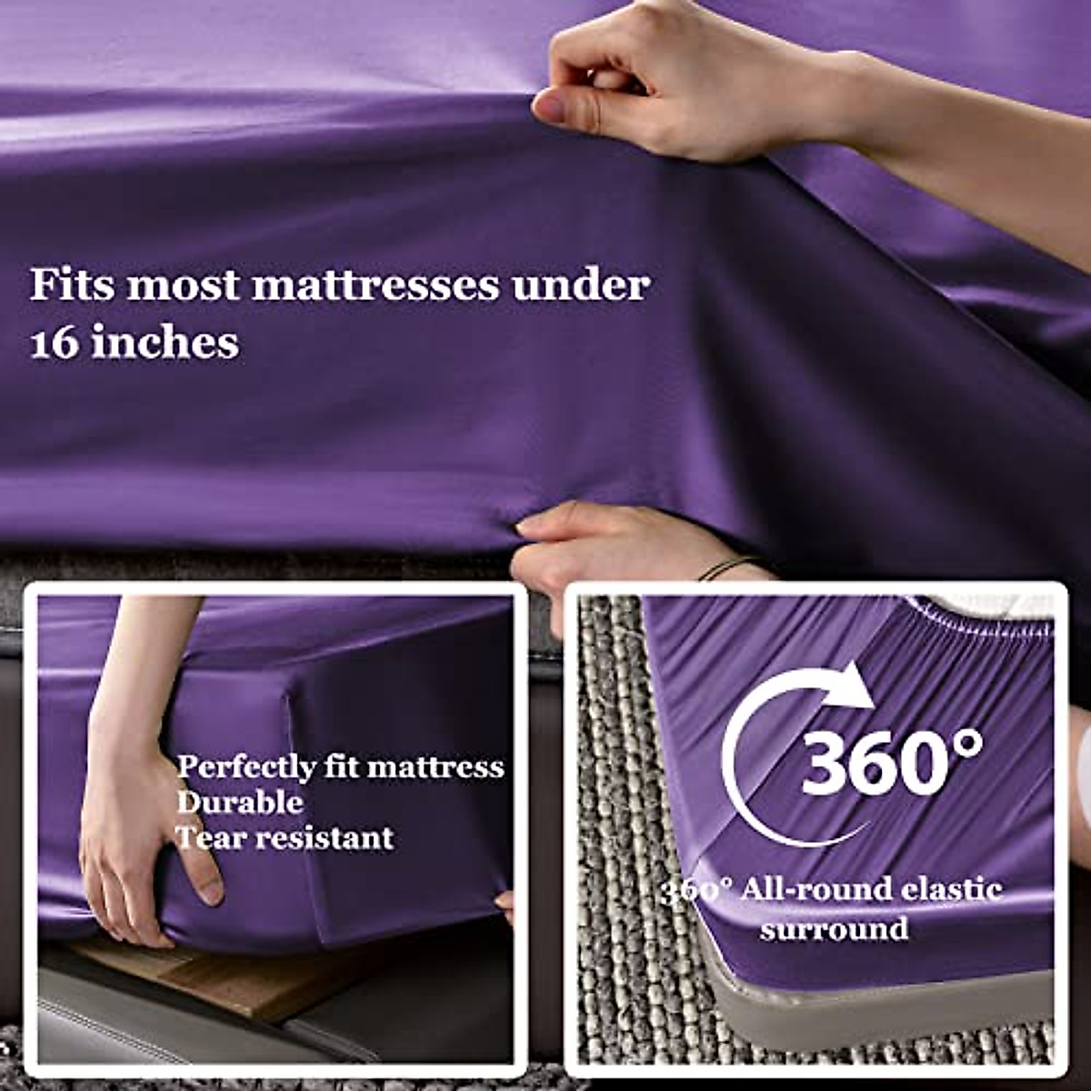 Whitney Home Textile Twin Size Sheet Set - Rayon Derived from Bamboo, Luxury Cooling Bed Sheets, 16" Extra Deep Pocket, Soft & Breathable Hotel Bedding Sheets and Pillowcases Sets