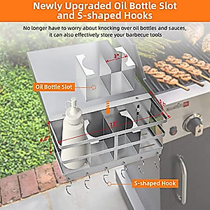 KGDJS Grill Caddy, Upgraded BBQ Caddy Designed for 28"/36" Blackstone Griddles, Removable Griddle Caddy, Space Saving BBQ Accessories Storage Box, Free Drilling Hole & Easy to Install (Grey)