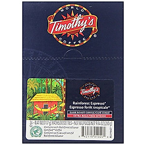 Timothy's World Coffee Rainforest Espresso K-Cup, 24 Count (Pack of 2)