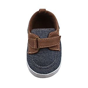 BARE HUGS Baby Boys Soft Infant Boat Shoe Style Loafer Blue Denim 3-6 Months