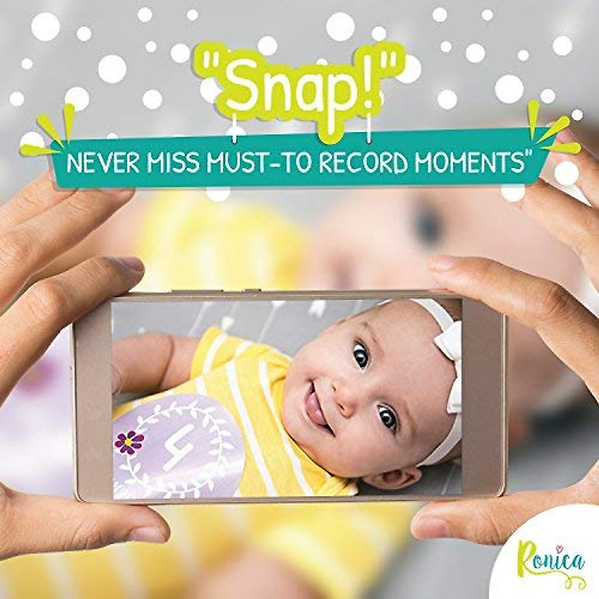 Massive Pack of 32 Ronica Baby Girl Stickers: 12 Baby Monthly Stickers + 20 Popular Milestones Baby Stickers - Record Your Baby's Growth, Holidays and Special Firsts - Unique Baby Gifts