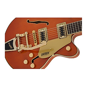Gretsch G5655TG Electromatic Center Block Jr. Single-Cut Electric Guitar with Laurel Fingerboard, 22 Medium Jumbo Frets, Bigsby and Gold Hardware (Orange)