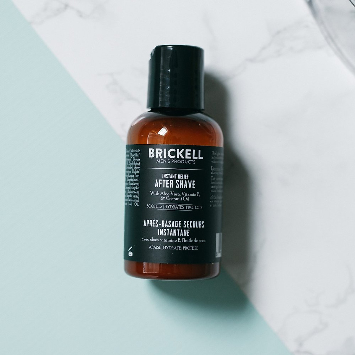 Brickell Men's Instant Relief Aftershave for Men, Natural and Organic Soothing After Shave Balm to Prevent Razor Burn 2 Ounce, Unscented