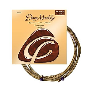 Dean Markley Signature Vintage Bronze Acoustic Guitar Strings 6 String Set, 12-54 Acoustic Guitar Strings Medium Light, Precision Wound Guitar Strings Acoustic with Superior Tone Quality, Made in USA
