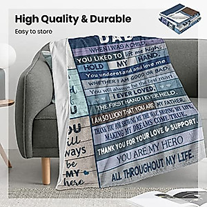 CUJUYO Gifts for Dad Blanket 60"x50", Dad Birthday Gift Throw Blanket, Dad Gifts, Father Birthday Gift, Father Gifts Ideas, Best Dad Gifts from Daughter Son on Christmas, New Dad Gifts for Men
