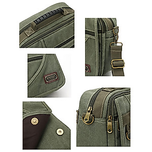 Smrcom Man Canvas Purse Bag Small Canvas Crossbody Messenger Shoulder Work Side Bag Travel Purse (Black)