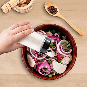 RoyalHouse 6 Pack 16 Oz Plastic Spice Jars with Black Cap, Clear and Safe Plastic Bottle Containers with Shaker Lids for Storing Spice, Herbs and Seasoning Powders, BPA Free, Made in USA