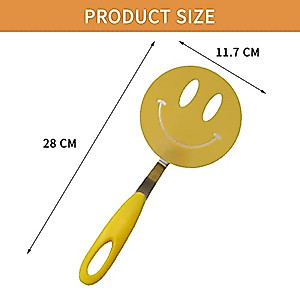 Egg Spatula Fun Kitchen Items Smiley Face Spoon Smiley Nylon Flex Turner Utensil Co-Molded With Silicone, Sturdy Steel Handle for Non Stick Cookware Cooking, Fish,Eggs, Pancakes, Fried Rice.