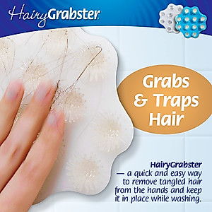 As Seen on Shark Tank Hair Shower Drain Hair Catcher, Hair Stopper Bathtub Drain Protector, & Catcher Drain Cover Alternative, Must-Haves HairyGrabster, 1 Pack, White