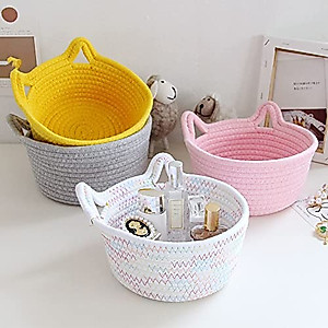 Tainrunse Sundries Basket Durable Folding Large Capacity Storage Basket for Home Living Room Bedroom Pink S