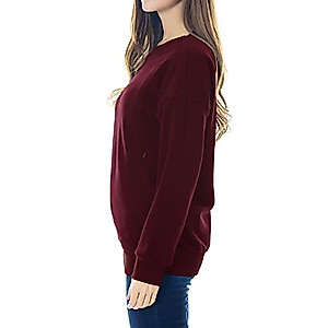 Smallshow Women's Fleece Maternity Nursing Sweatshirt Breastfeeding Tops Large Burgundy