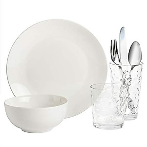Gibson Home Zen Buffet 42-Piece Combo Dinnerware Set, Service for Six (42pcs), White (Coupe) (127382.42R)