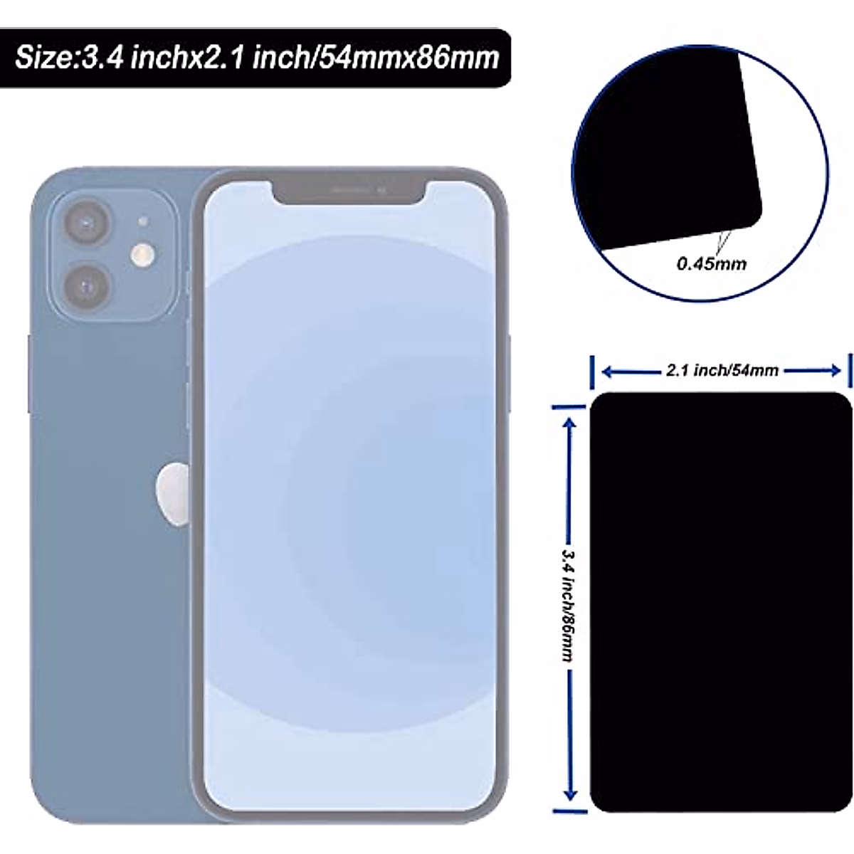 MS WGO 100pcs Laser Engraved Metal Business Cards Blanks 3.4x2.1in Thicknes (0.45mm)