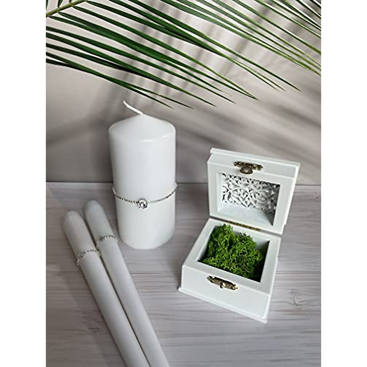 Magik Life Unity Candle Set for Wedding - Wedding Accessories for Reception and Ceremony - Candle Sets - 6 Inch Pillar and 2 10 Inch Tapers - Decorative Pillars White