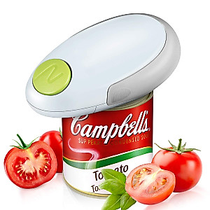 Electric Can Opener, Automatic Can Openers Electric Smooth Edge, Portable Safe and Easy to Operate Can Opener Electric for Seniors White