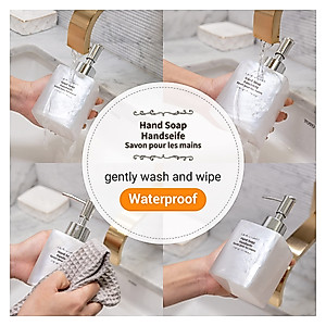 108 PCS Bathroom Labels Clear Preprinted Waterproof Travel Bottles Label Stickers for Organization and Storage Bathroom Dispenser Jars Bins Plastic Travel Bottles Containers