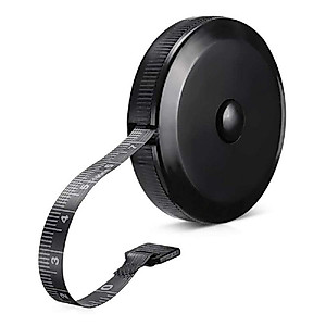 GDMINLO Soft Tape Measure Retractable Measuring for Body Fabric Sewing Tailor Cloth Knitting Craft Weight Loss Measurements Retractable Black Dual Sided Tape Measure Body Measuring 1 Pack