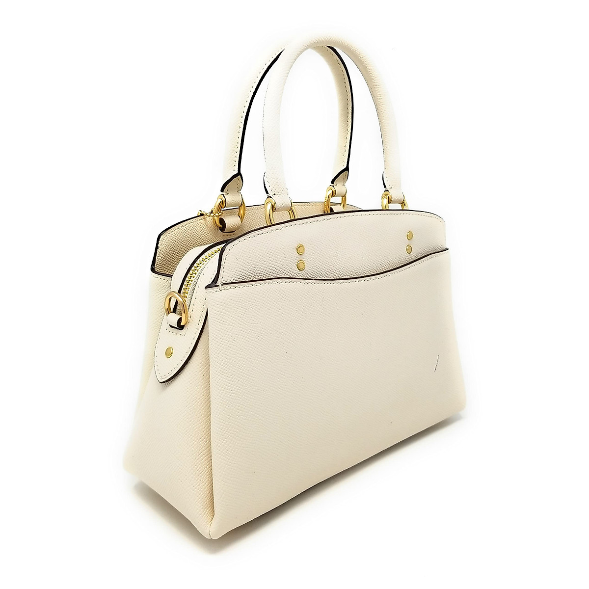 Coach Women's Mini Lilly Carryall (Crossgrain Leather - Chalk - Khaki)